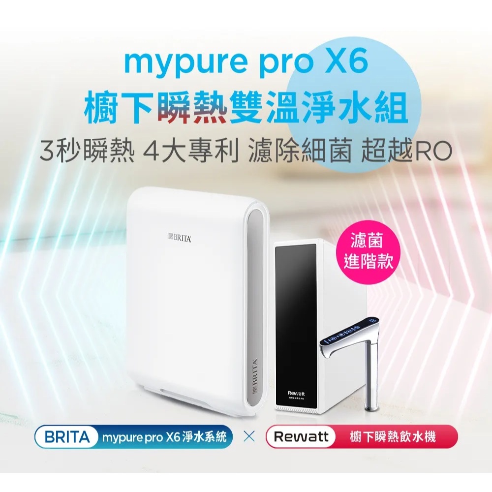 【來電驚爆價073238060】{免費到府安裝} 德國BRITA mypure pro X6 櫥下瞬熱雙溫淨水組 | 蝦皮購物