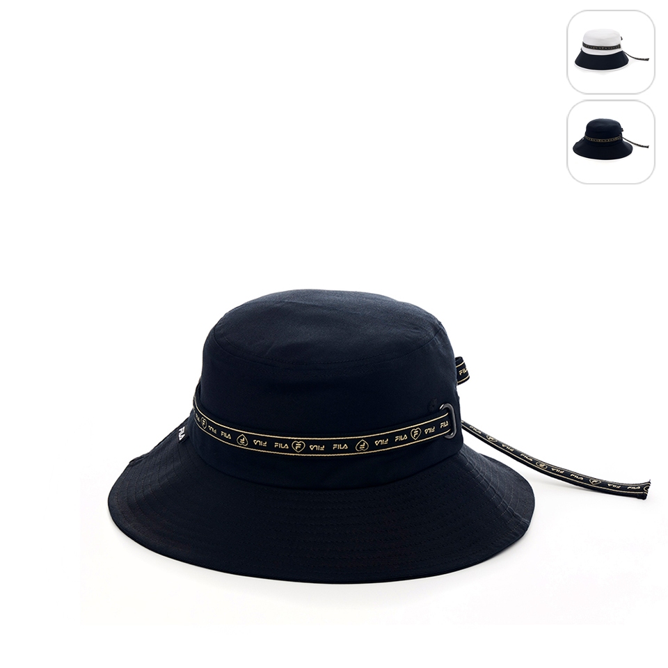 【FILA】緞帶時尚筒帽/漁夫帽-黑色 HTY-1202-BK | 蝦皮購物