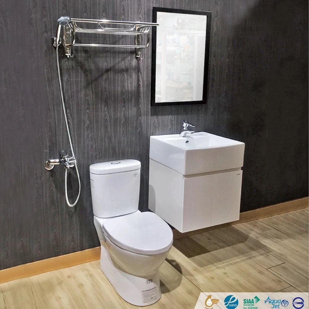 CERAX洗樂適】CAESAR凱撒衛浴套餐六件組 馬桶+浴櫃組+(台製)面盆龍頭+沐浴龍頭+有框鏡+ST放衣架 | 蝦皮購物