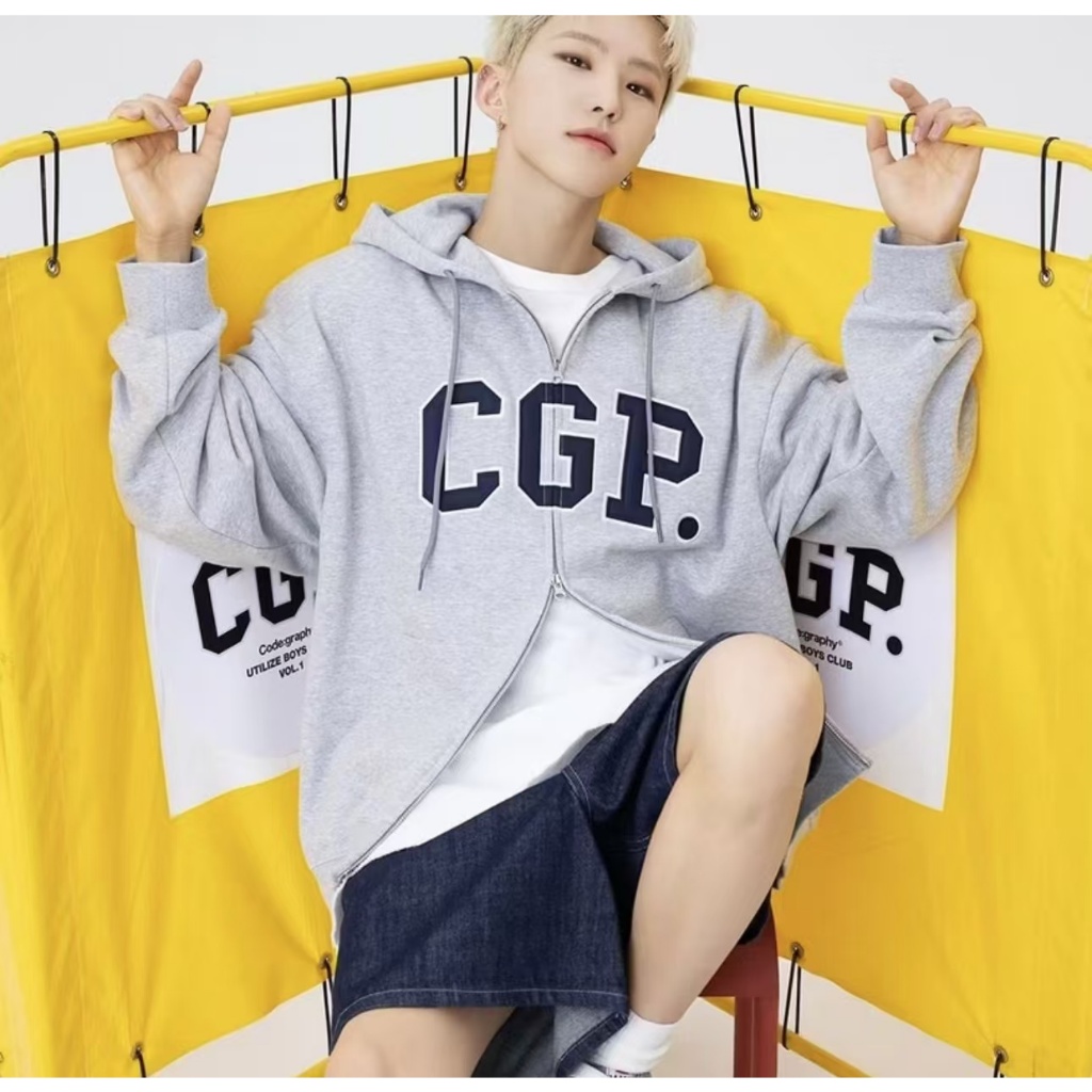 【灰色現貨】CGP X Hoshi CGP外套 雙頭拉練外套 連帽外套 刷毛外套 情侶款 韓國代購 | 蝦皮購物