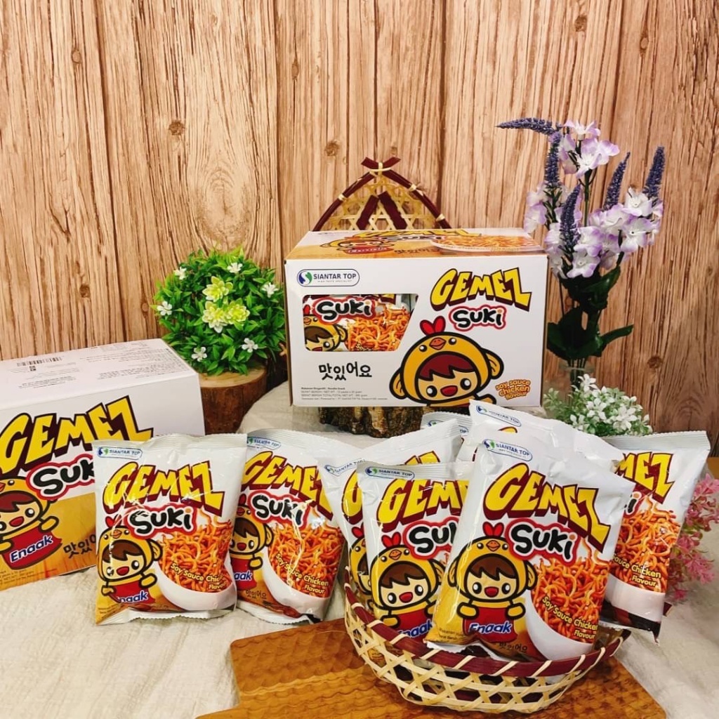 現貨-台灣出貨 Gemez Suki 韓式小雞麵 醬油雞汁風味(12包/盒) 餅乾 零食 零嘴 小雞麵 | 蝦皮購物