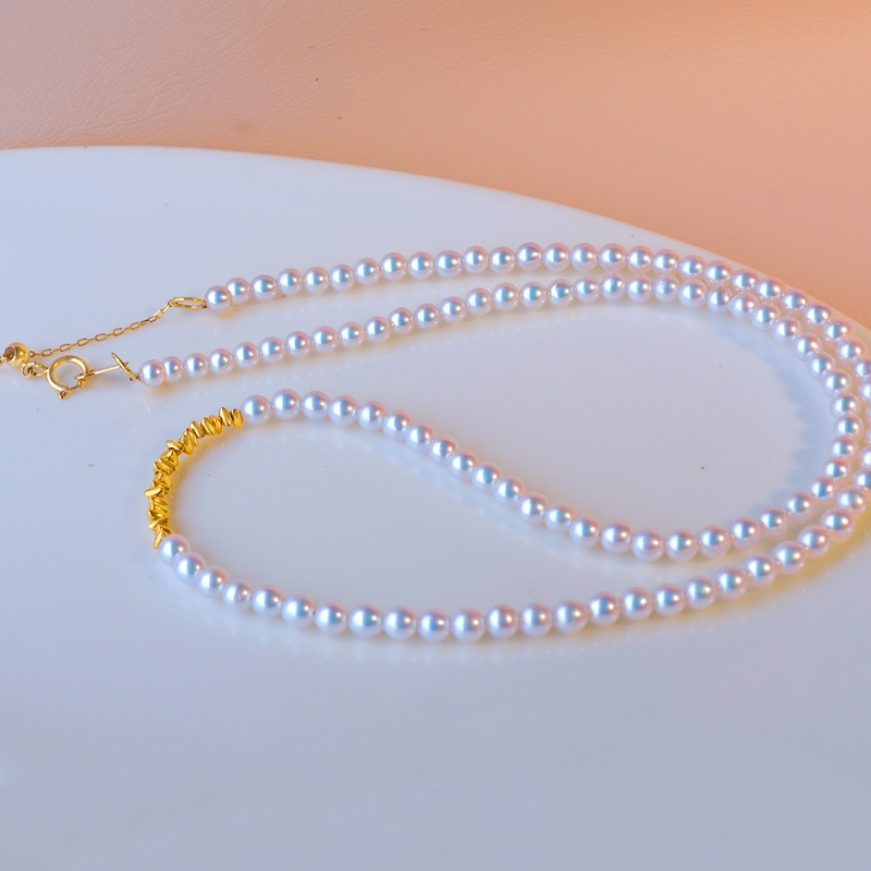 【La Corser】天然海水珍珠 日本 Akoya 珍珠項鍊 迷你Baby珠 18K金 可調節 延長鏈 優雅百搭款式 | 蝦皮購物
