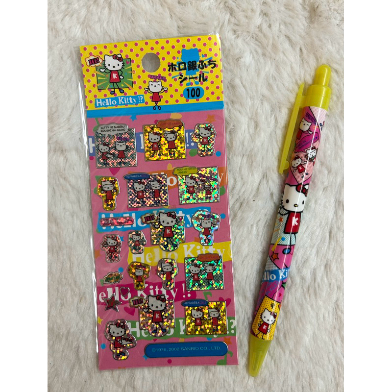 Sanrio Hellokitty 原子筆+貼紙2002年（收藏品） | 蝦皮購物