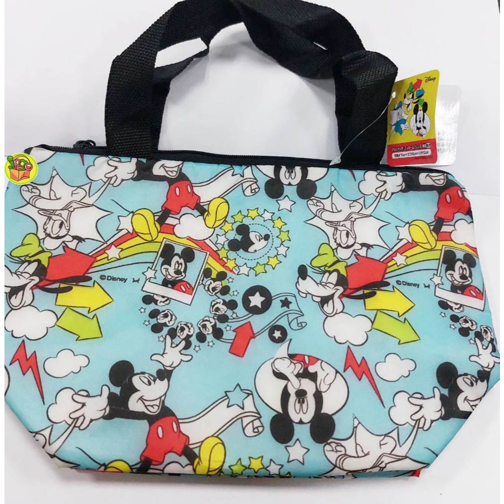【JPGO】特價-日本進口 迪士尼 保冷保溫袋 午餐袋 便當提袋~米奇&朋友 藍 | 蝦皮購物