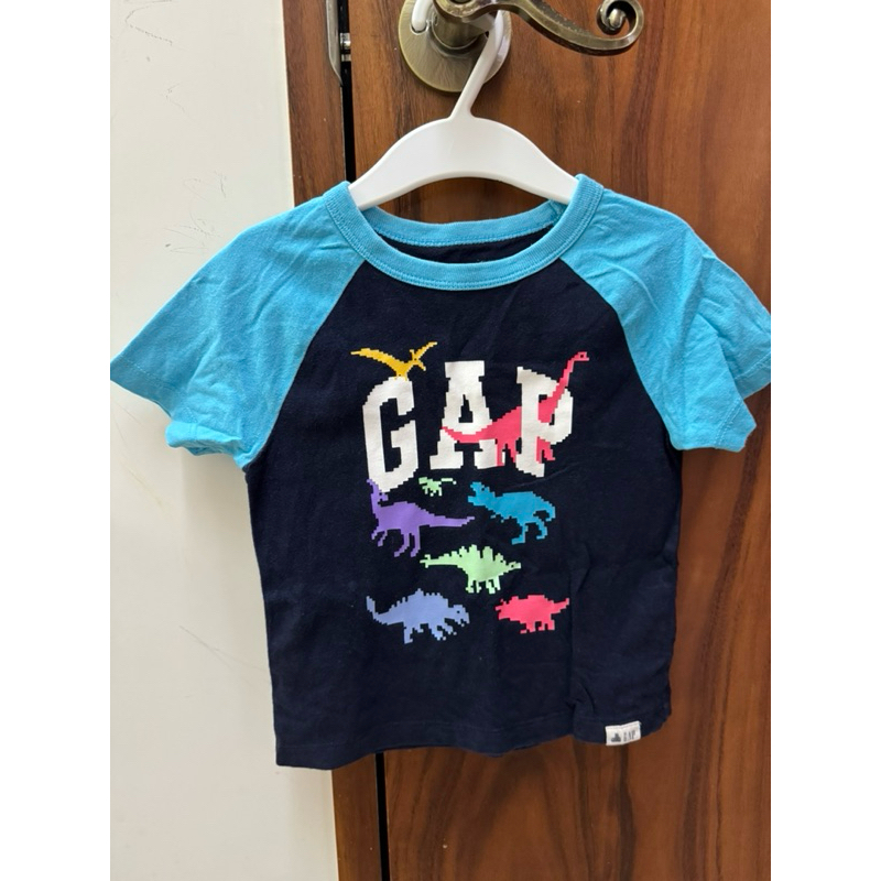 Gap 藍色恐龍短T 幼童衣服90cm | 蝦皮購物