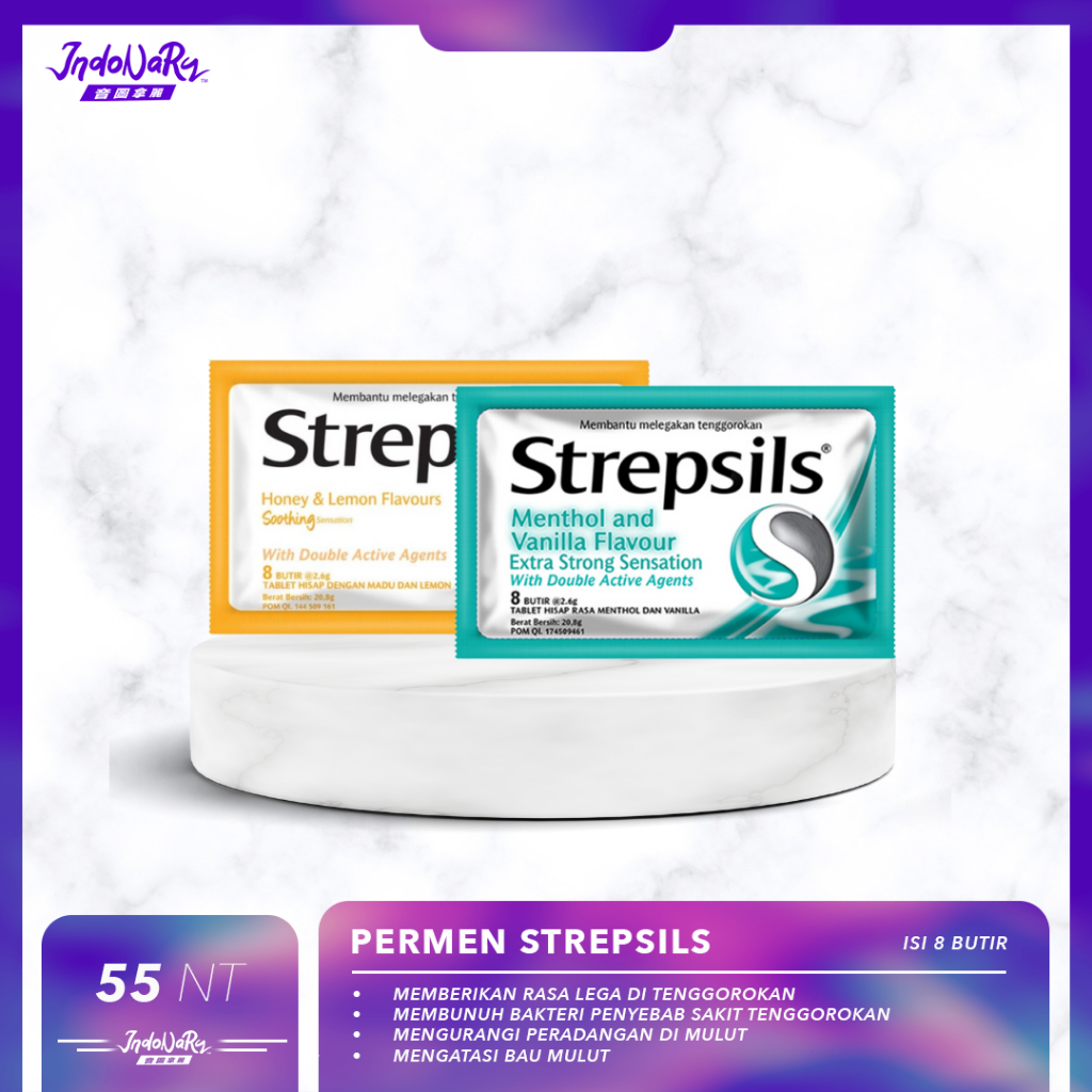 Permen Strepsils Honey & Lemon Menthol & Vanilla Flavour | 蝦皮購物