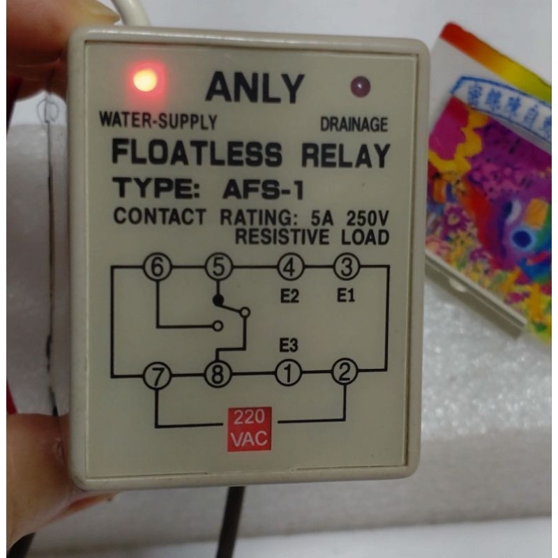 🌞二手現貨保固ANLY安良 AFS-1 液面控制器220VAC FLOATLESS RELAY水位控制器5A 250V | 蝦皮購物