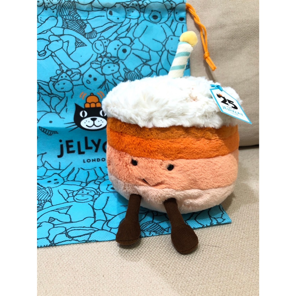 英國代購 Jellycat Jellina 傑麗娜 Birthday Cake 生日 蛋糕 25周年慶 彩虹 橘子 微笑 | 蝦皮購物