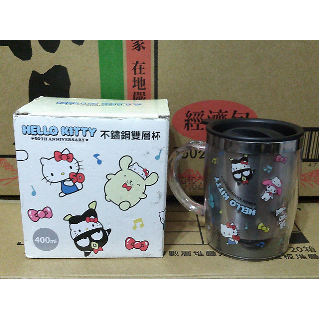 Hello Kitty 不鏽鋼雙層杯 400ml 雷射標籤 (消費需滿100元以上才會出貨) | 蝦皮購物