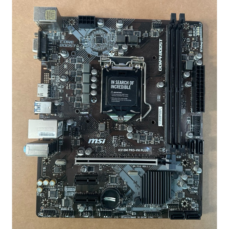 中古 二手 主機板 MSI H310M PRO-VH PLUS 兩個記憶體插槽正常 可以開機 無擋板 | 蝦皮購物