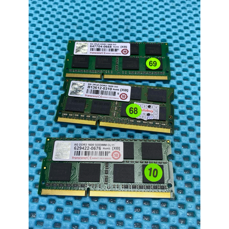 含稅價 創見 8GB DDR3 1600 8G 筆電記憶體 雙面顆粒 1.5V 二手測試良品 | 蝦皮購物