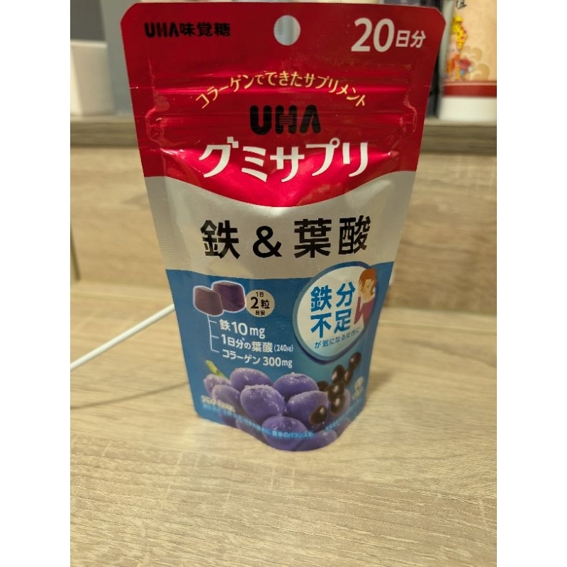 全新 UHA味覺糖 鐵&葉酸 20日份綜合藍莓口味軟糖（40粒) | 蝦皮購物