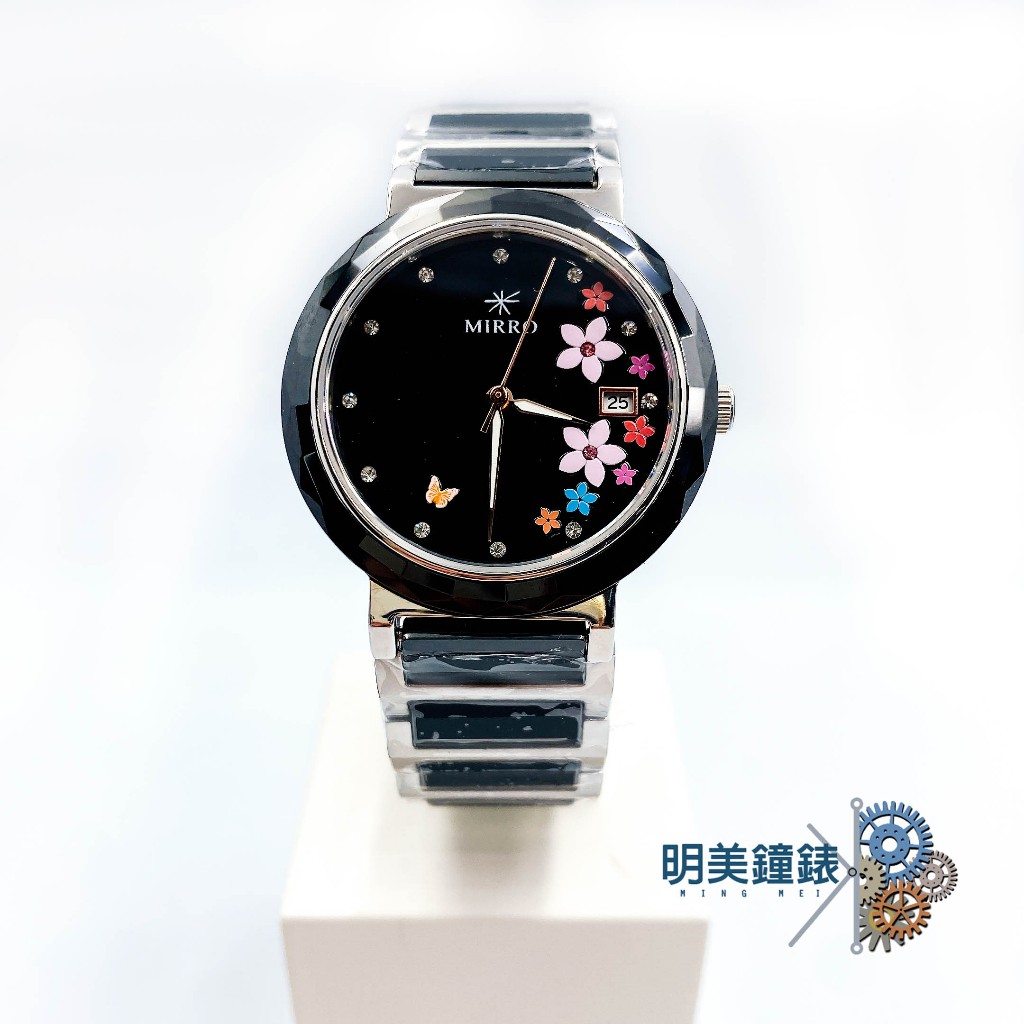 MIRRO米羅/6130L-BBW/小清新小花陶瓷腕錶(黑)/明美鐘錶眼鏡 | 蝦皮購物