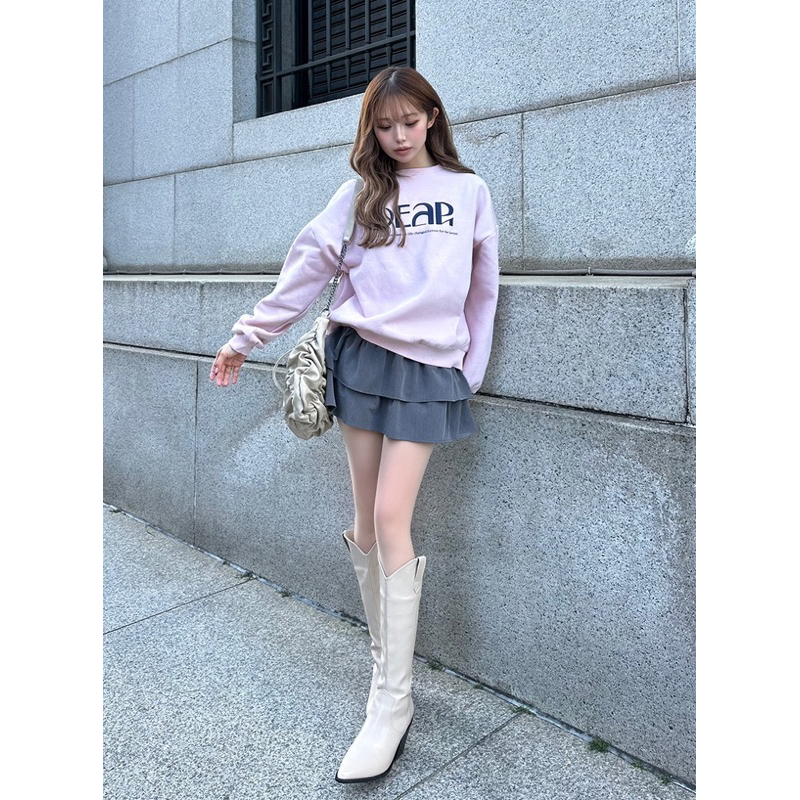 日本代購 GRL 迷你短裙 內襯分層荷葉邊迷你裙 鬆緊腰裙 預購商品 ai153 | 蝦皮購物