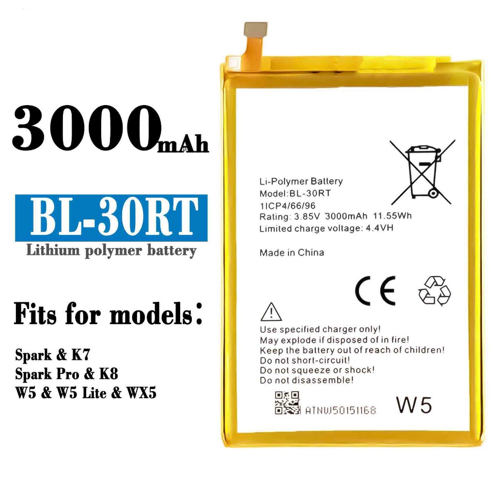 適用於傳音Tecno W5 Lite/W5/K7/K8/WX5 W5青春版BL-30RT內建電池 | 蝦皮購物