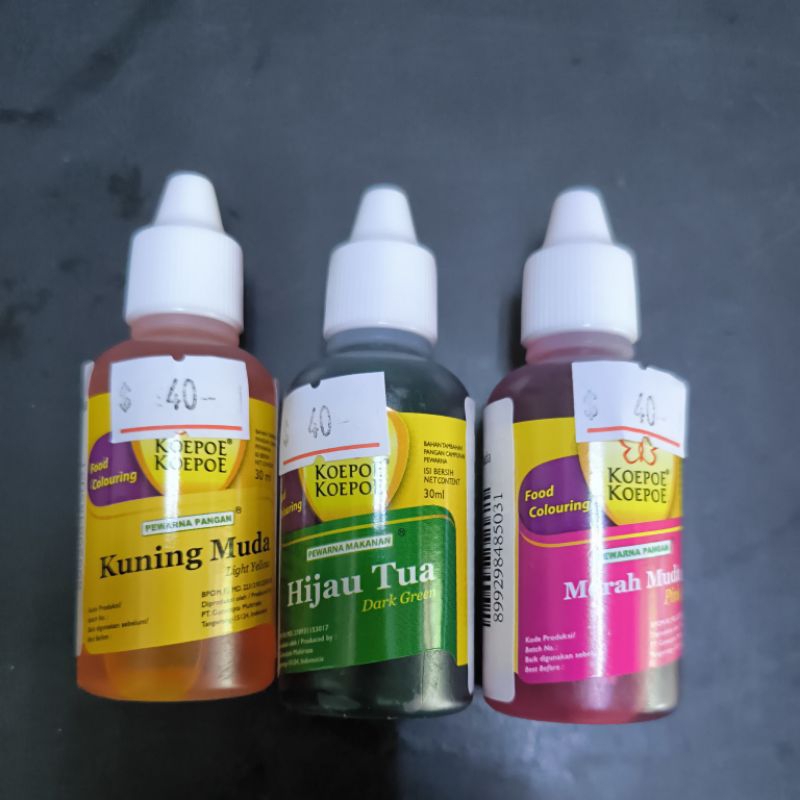 Pewarna Makanan Food coloring Merah hijau kuning 30ml | 蝦皮購物