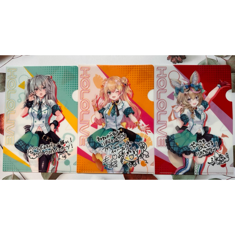 ￥My公仔￥ 日本限定 Hololive 全家 5期生 獅白牡丹 桃鈴音音 尾丸波爾卡 A5資料夾 資料夾 透明海報 | 蝦皮購物