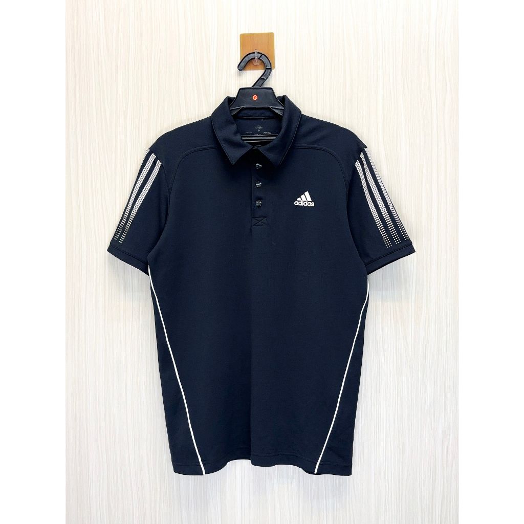 Adidas 愛迪達 黑色小LOGO白線運動POLO衫 (編號24101283 | 蝦皮購物