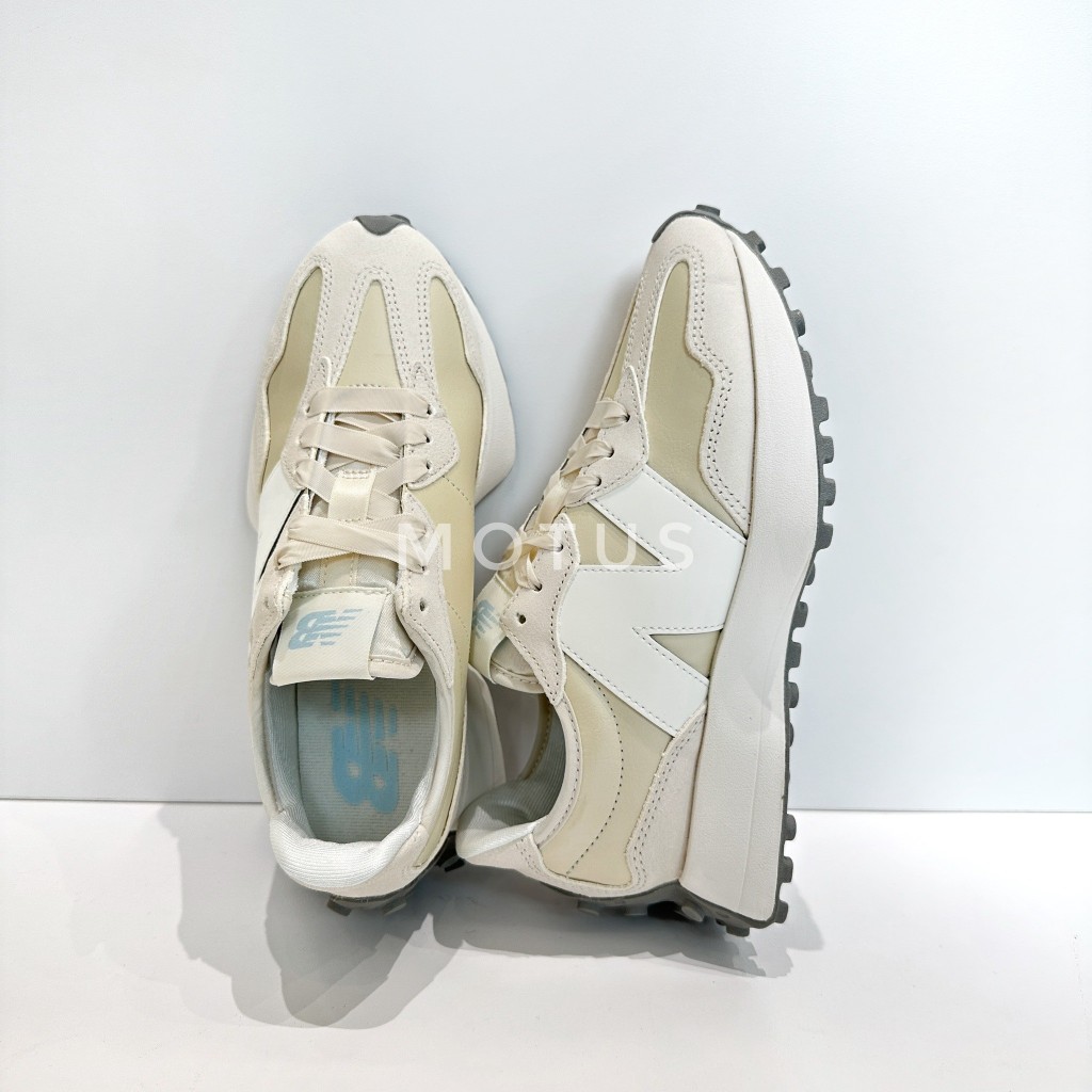 Motus | NEW BALANCE 327 復古 休閒鞋 女 緞帶鞋帶 麂皮 奶茶杏色 WS327MO | 蝦皮購物