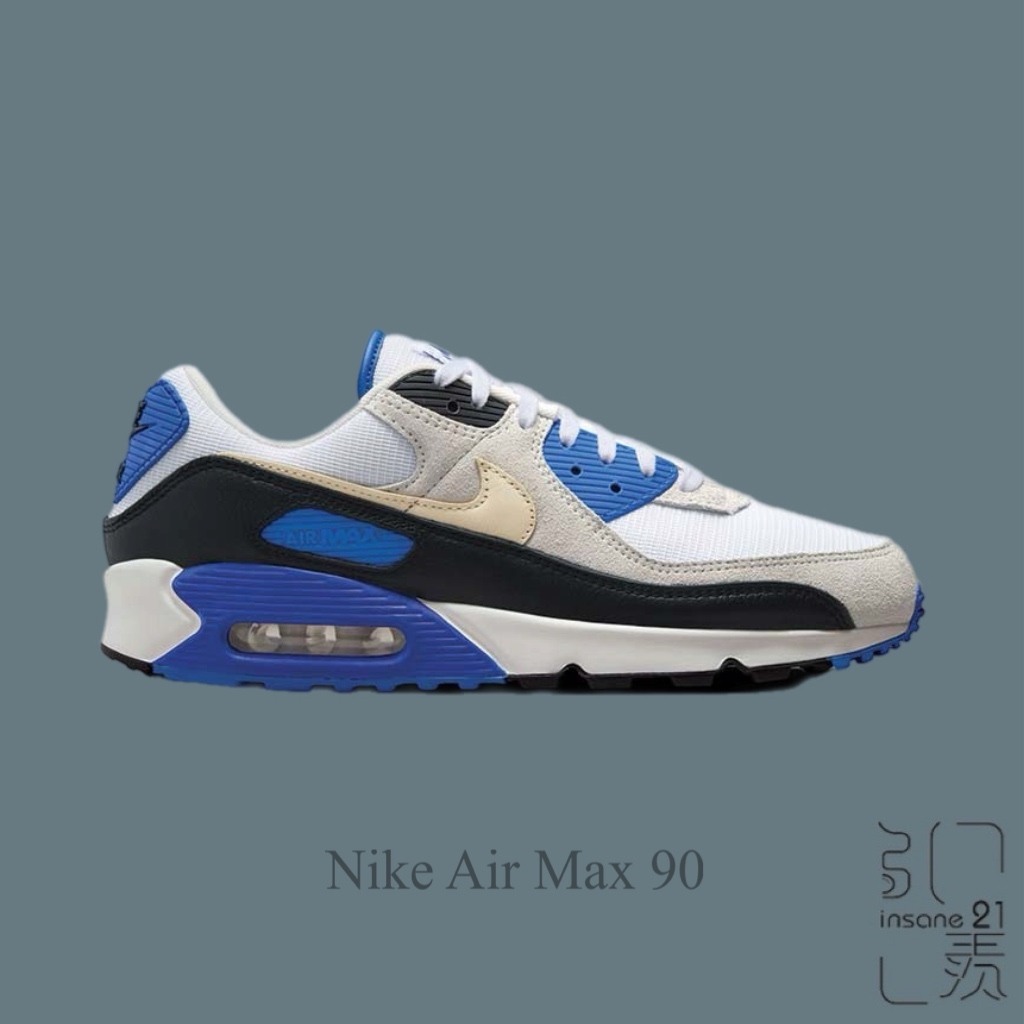 NIKE AIR MAX 90 PREMIUM 卡其勾 賽車藍 氣墊 男鞋 HF3449-100【Insane-21】 | 蝦皮購物