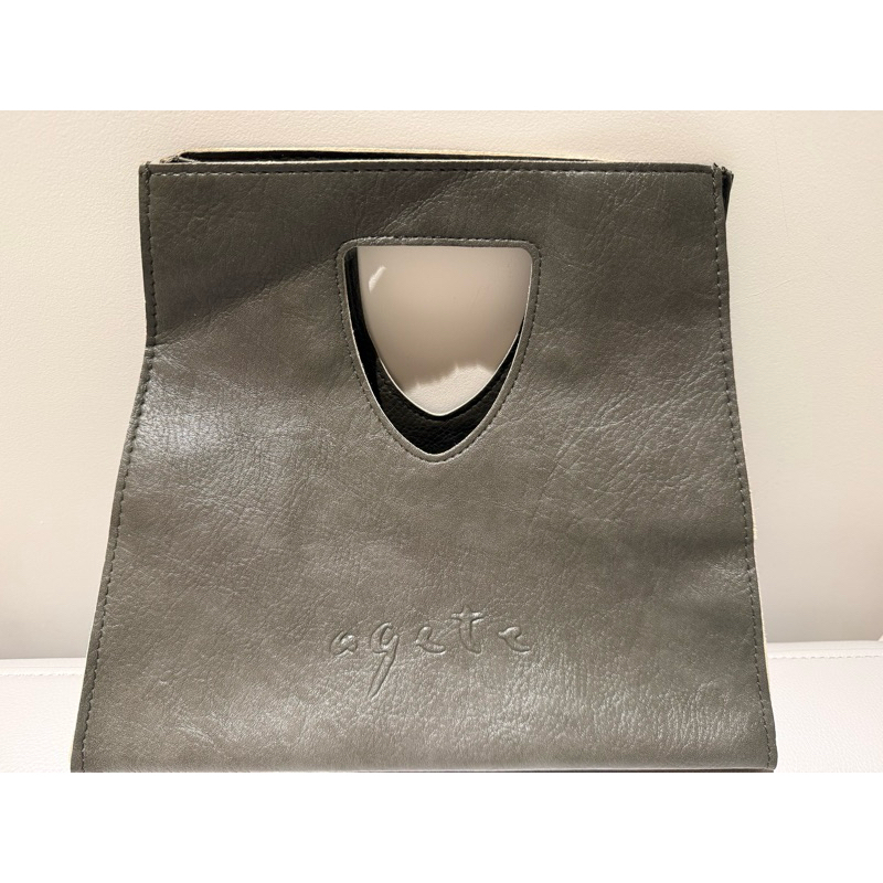 【萬事屋 】現貨 ️日本限定 Agete 2024秋季質感皮革手提袋 藍灰 購物袋 手提袋 萬用包 皮革 秋季 日本 | 蝦皮購物
