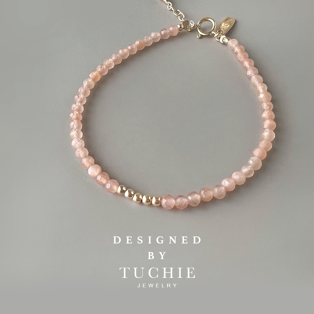 現貨實拍 橙月光石 / 舒緩壓力 提升自信 招貴人 旺財運 / 天然礦石手鏈 TUCHIE輕珠寶 | 蝦皮購物