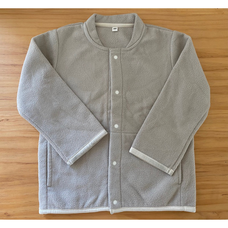 Muji 無印良品 兒童 刷毛 外套 米色 100cm | 蝦皮購物
