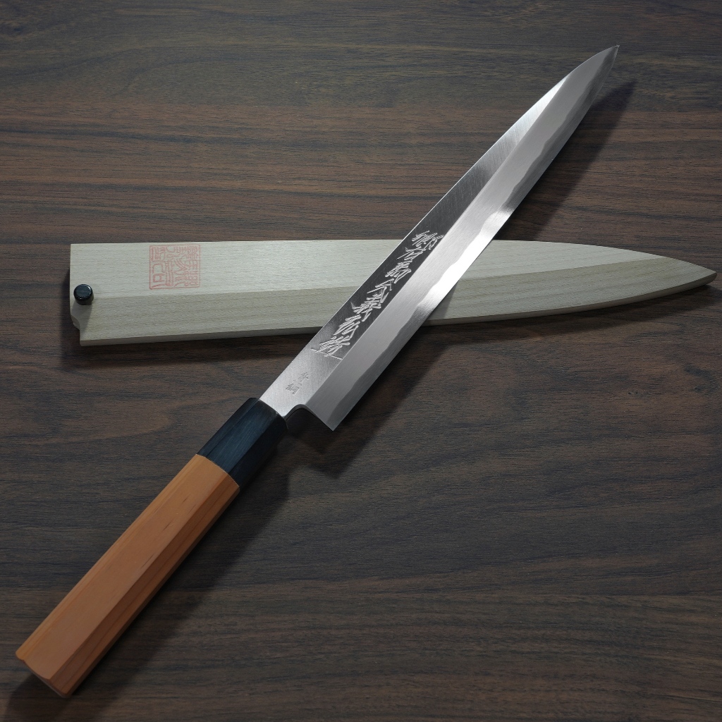 [國際直送]郷右馬允義弘 柳刃YM202 YM201青一鋼 青波打 鞘付 一位八角水牛柄 270mm 240mm | 蝦皮購物