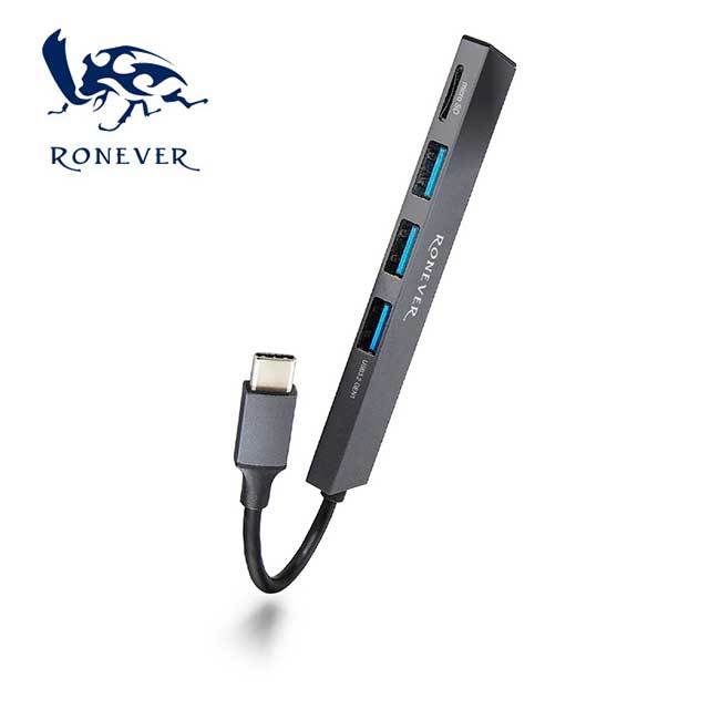 【祥昌電子】RONEVER PC024 鋁合金 USB3.2 二合一 集線器 HUB 讀卡機 USB擴充埠 | 蝦皮購物
