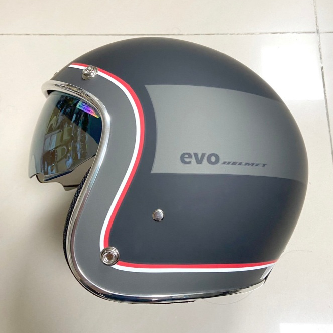 EVO CA312方塊 內鏡式銀邊安全帽 消光黑紅款 電鍍金內鏡 透氣內襯 金屬齒排扣 三扣式 全拆式 小嵐青菜賣 | 蝦皮購物