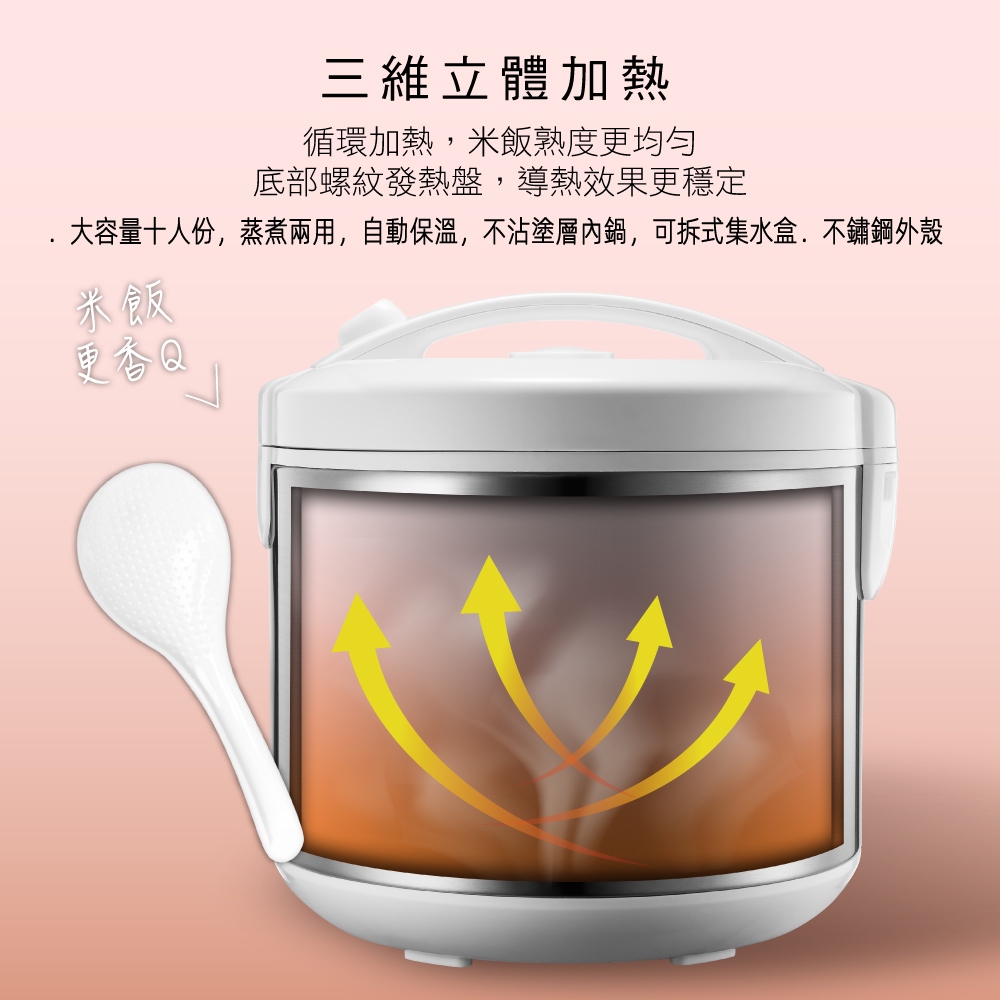 含稅全新原廠保固一年送蒸架飯匙量杯KINYO三維加熱不沾塗層內鍋10人份電子鍋(REP-18) | 蝦皮購物