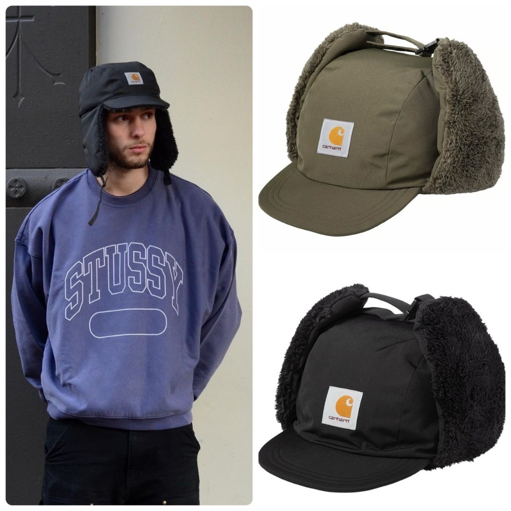 全新現貨 CARHARTT WIP Alberta Cap 飛行帽 黑 軍綠 | 蝦皮購物