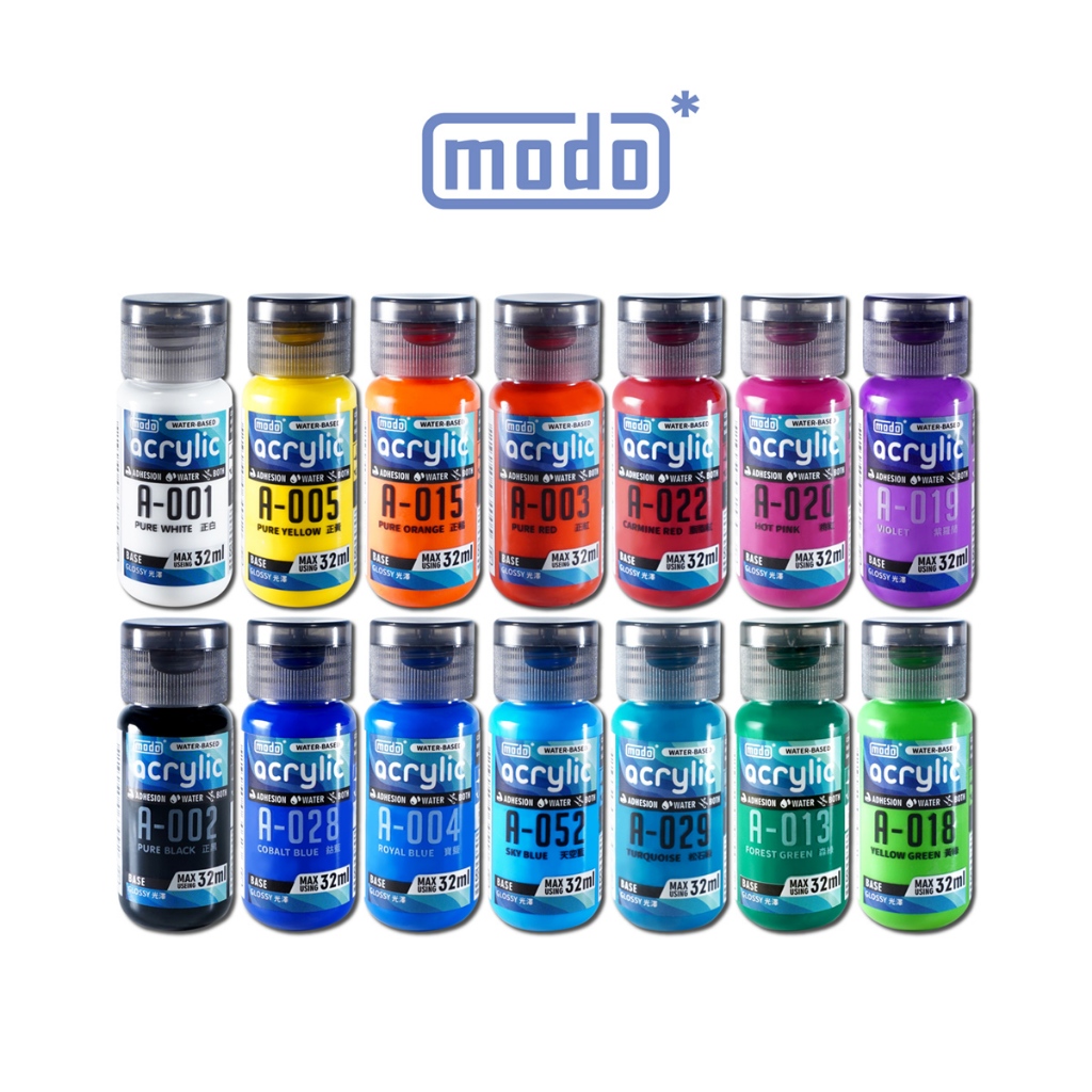 【modo摩多製造所】二代新水漆 A 亮光 基礎實色 綜合賣場/32ML/模型漆/水漆｜官方賣場 | 蝦皮購物