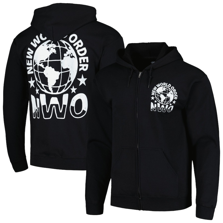 [美國瘋潮]正版WWE nWo Vintage Logo Black Zip Hoodie NWO軍團刷毛款拉鍊帽T外套 | 蝦皮購物