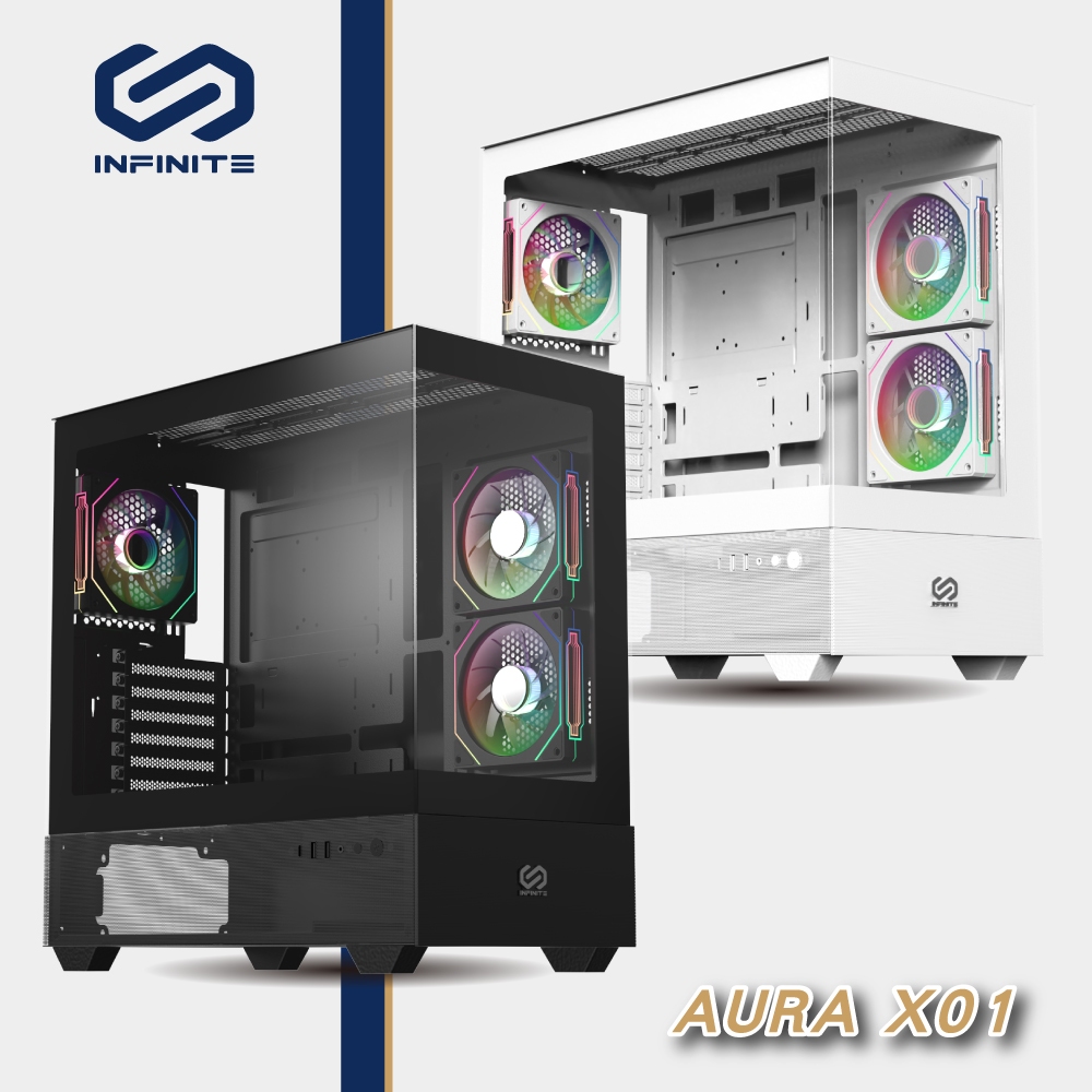 【528工兵】INFINITE AURA X01 (黑/白)全景玻璃ARGB12cm*3 前置 TYPE C 海景房 | 蝦皮購物