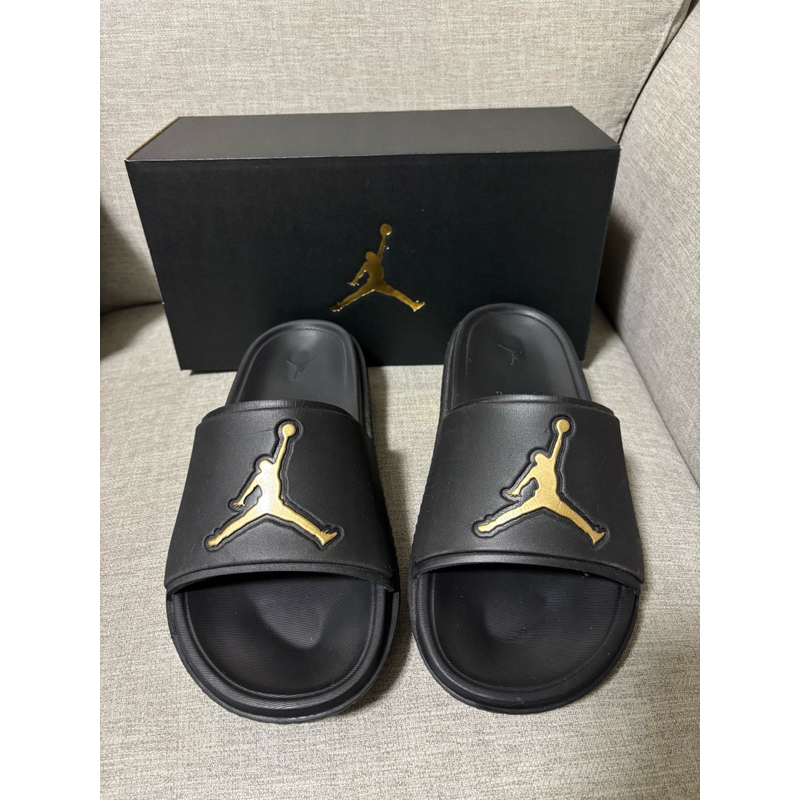 NIKE JORDAN JUMPMAN SLIDE 舒適 運動拖鞋 休閒拖鞋 黑金 男 FQ1598-007 | 蝦皮購物