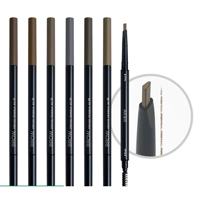 (全新 現貨 無附盒) Solone 天生好手 極細 三角眉筆 色號01.02.03.06 防暈染 筆芯軟硬適中 | 蝦皮購物