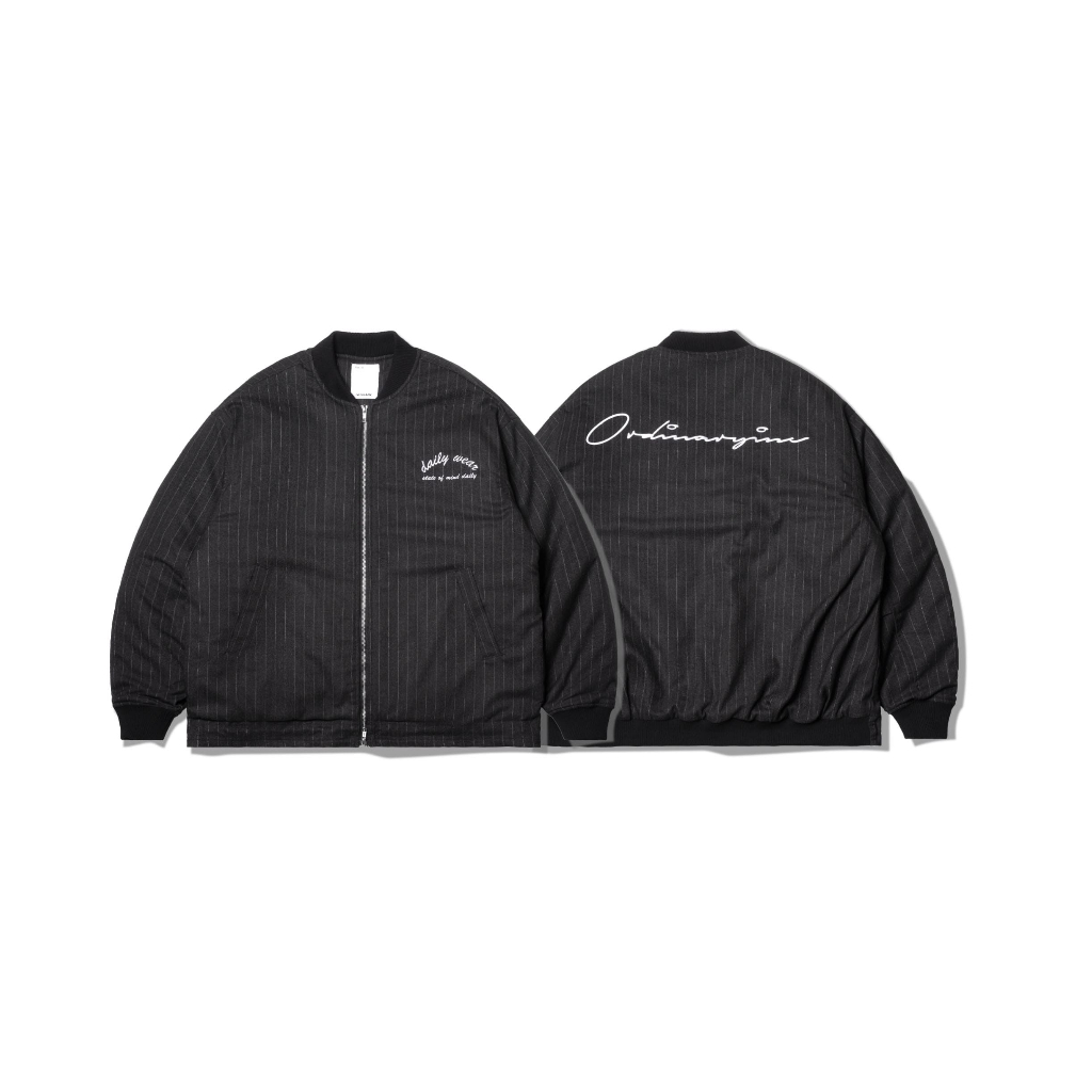 『Definite』ORDINARY / 直紋羊毛棒球外套 | 蝦皮購物