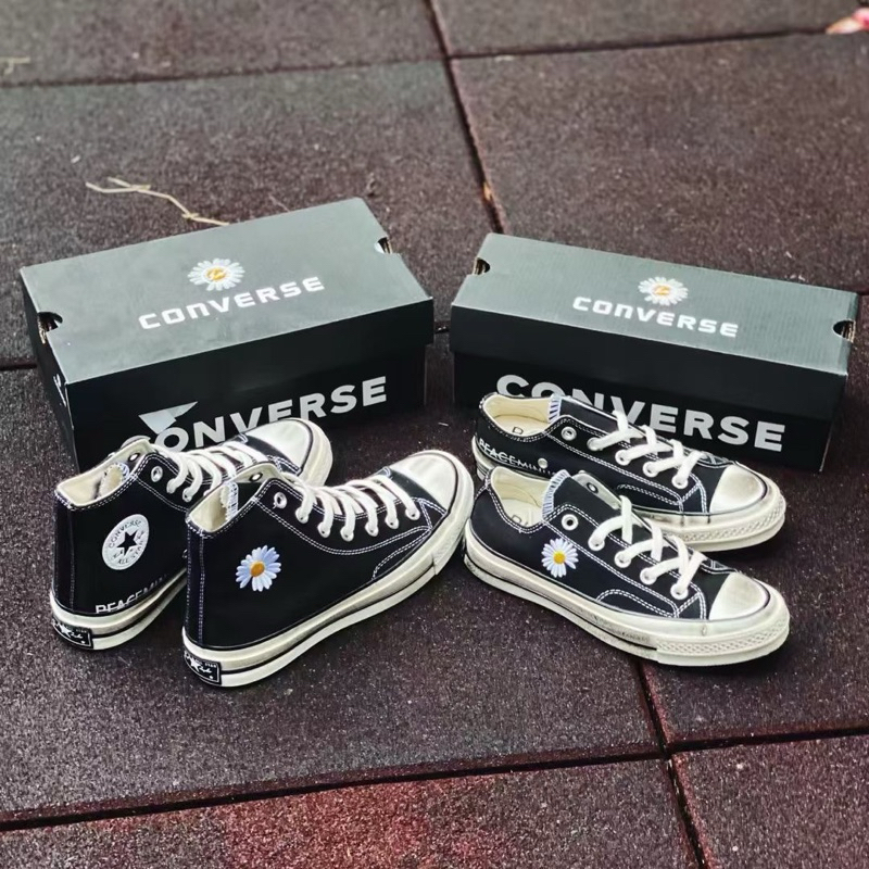 [2some SHOP] (現貨/預購)PMO x CONVERSE 聯名 權志龍 x GD 做舊 刺繡 小雛菊 休閒鞋 | 蝦皮購物
