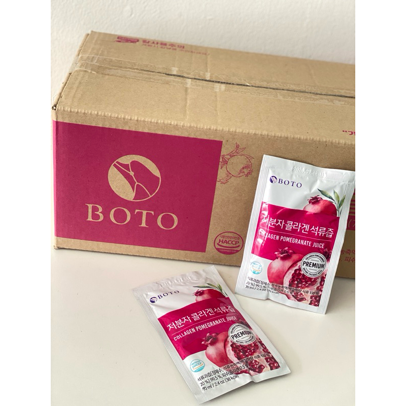 【優本舖】韓國BOTO膠原蛋白石榴汁70ml*100包/箱 箱出 熱銷商品 IG Tik Tok推薦現貨 箱出宅配 | 蝦皮購物