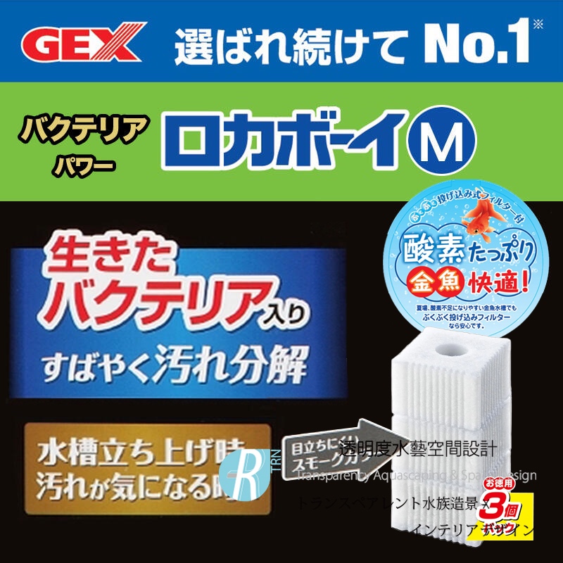 透明度 TRN｜GEX 五味｜ロカボーイ 水中過濾器｜M｜納豆菌｜替換棉濾芯｜3入｜過濾綿 濾材 | 蝦皮購物