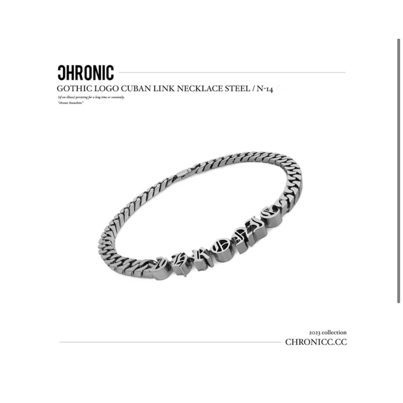 chronic GOTHIC LOGO CUBAN LINK NECKLACE STEEL / N-14 | 蝦皮購物