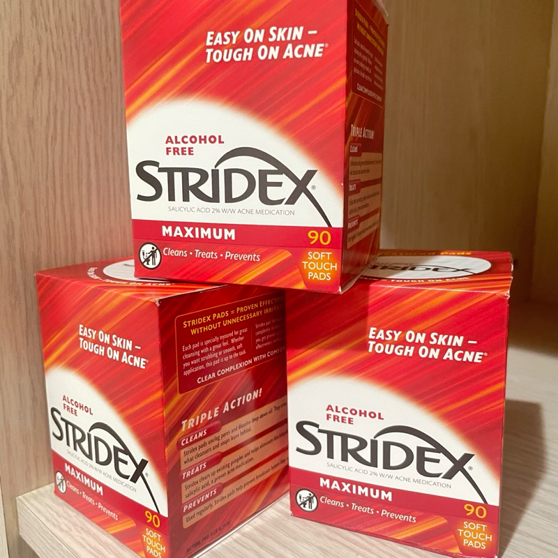 【iHerb購入】stridex水楊酸棉片/紅色/90片/治療痘痘/臉部顆粒感 | 蝦皮購物