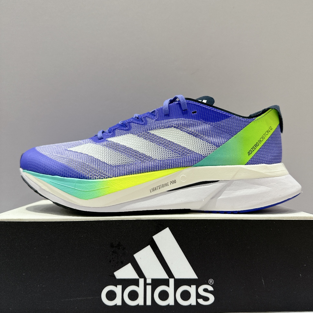 adidas ADIZERO BOSTON 12 M 男生 淡紫色 透氣 輕量 緩震 運動 慢跑鞋 IF9211 | 蝦皮購物