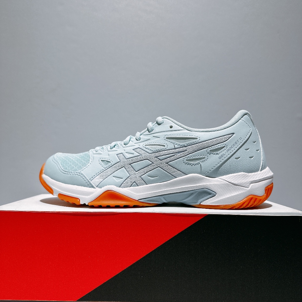 ASICS GEL-ROCKET 11 女生 水藍色 皮革 透氣 膠底 室內 排球鞋 羽球鞋 1072A093-020 | 蝦皮購物