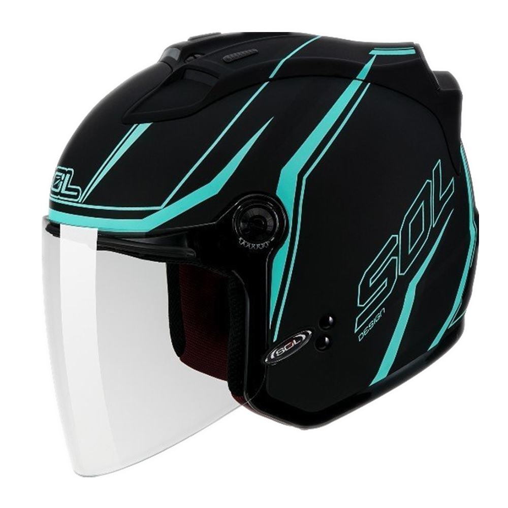 SOL 】27S 天際 消光黑/綠 安全帽｜鏡片｜3/4罩｜雙D扣｜可拆內襯｜通風｜排氣｜後方LED專利警示燈 | 蝦皮購物