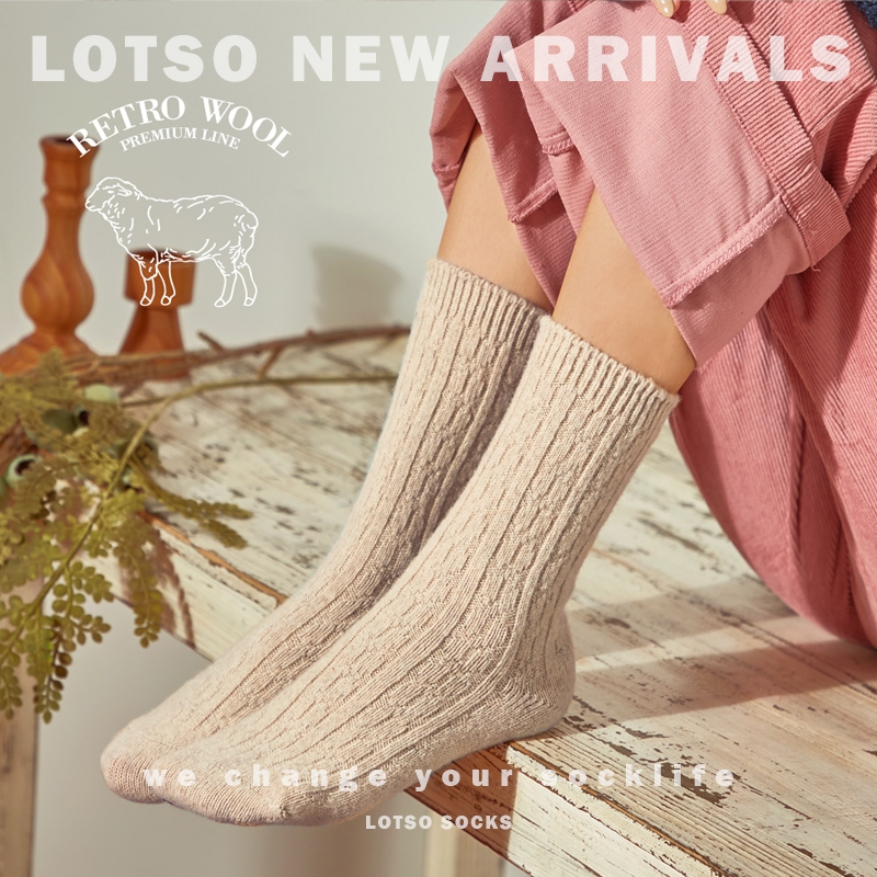 LOTSO SOCKS 韓國襪 BIARRITZ 58%羊毛襪 加厚保暖中筒襪 登山襪 純色 女襪 襪子 #KB020 | 蝦皮購物