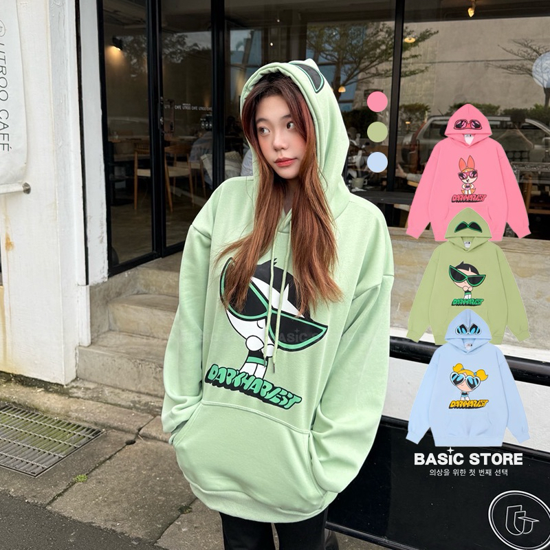 【BASIC】24H出貨｜韓國🇰🇷飛天小女警帽Tee 600g內刷毛 實拍 熱賣 男女 小女警 | 蝦皮購物