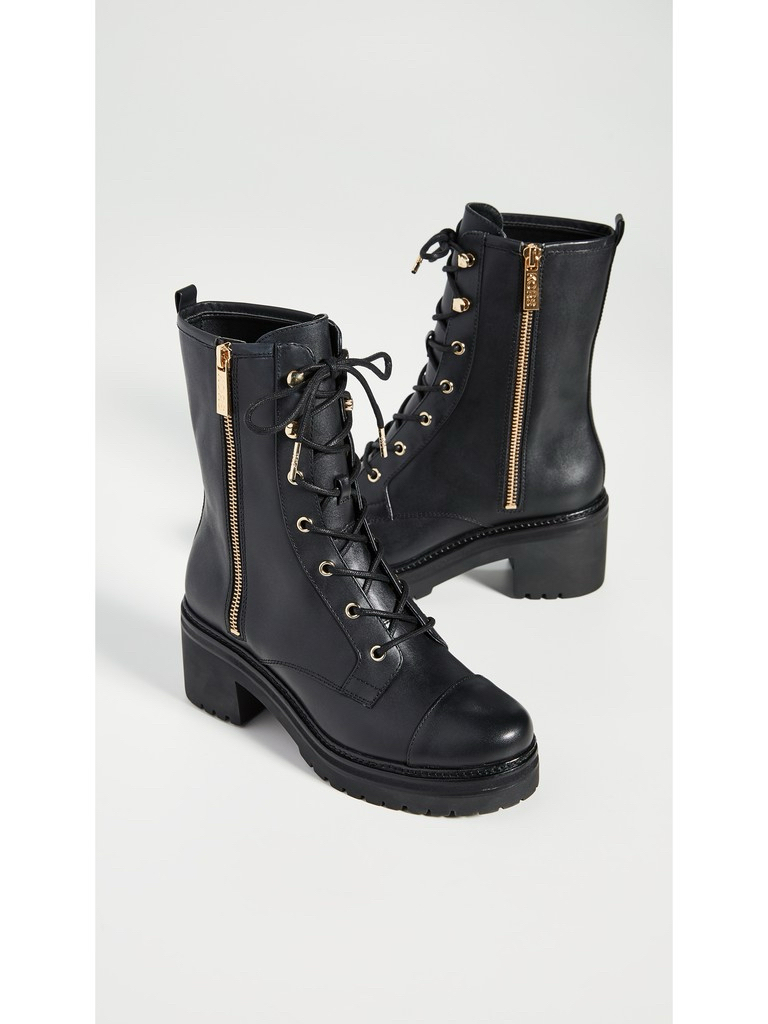 許路兒同款 MICHAEL Michael Kors Anaka 牛皮 帥氣軍靴o | 蝦皮購物