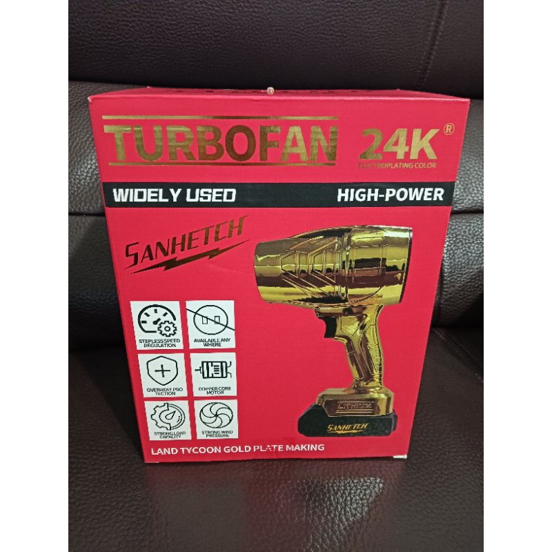 雷標 正版授權 1000W 鋰電池 STORM PORTABLE TURBOFAN 24K 金色 暴力風手持渦輪風扇 | 蝦皮購物